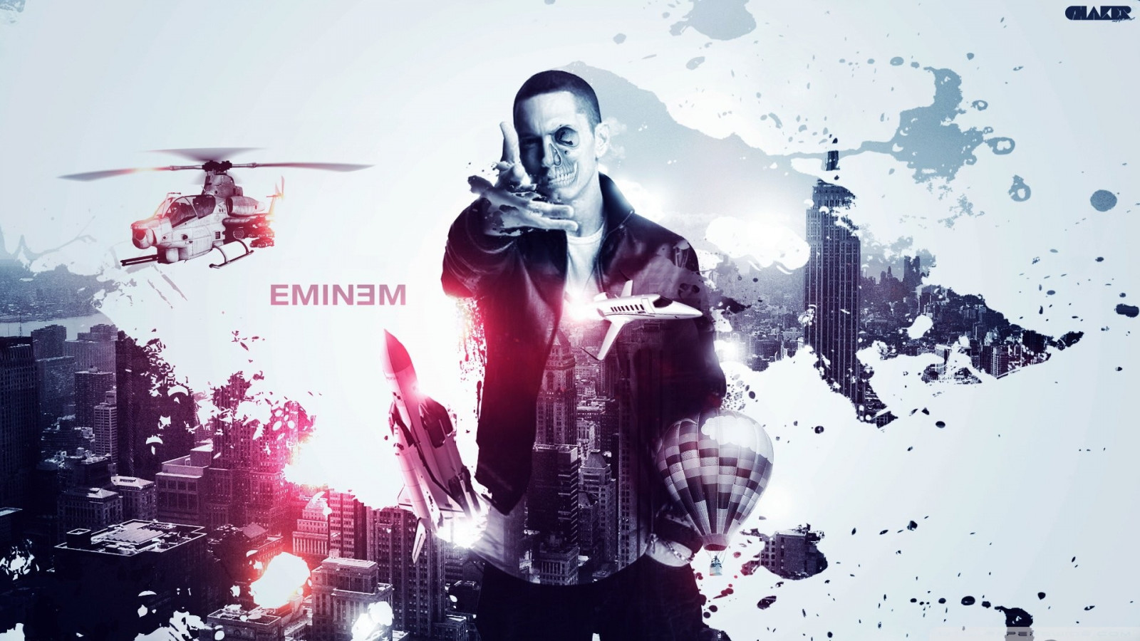Wallpaper : illustration, poster, guitarist, Eminem, 1920x1080 px ...