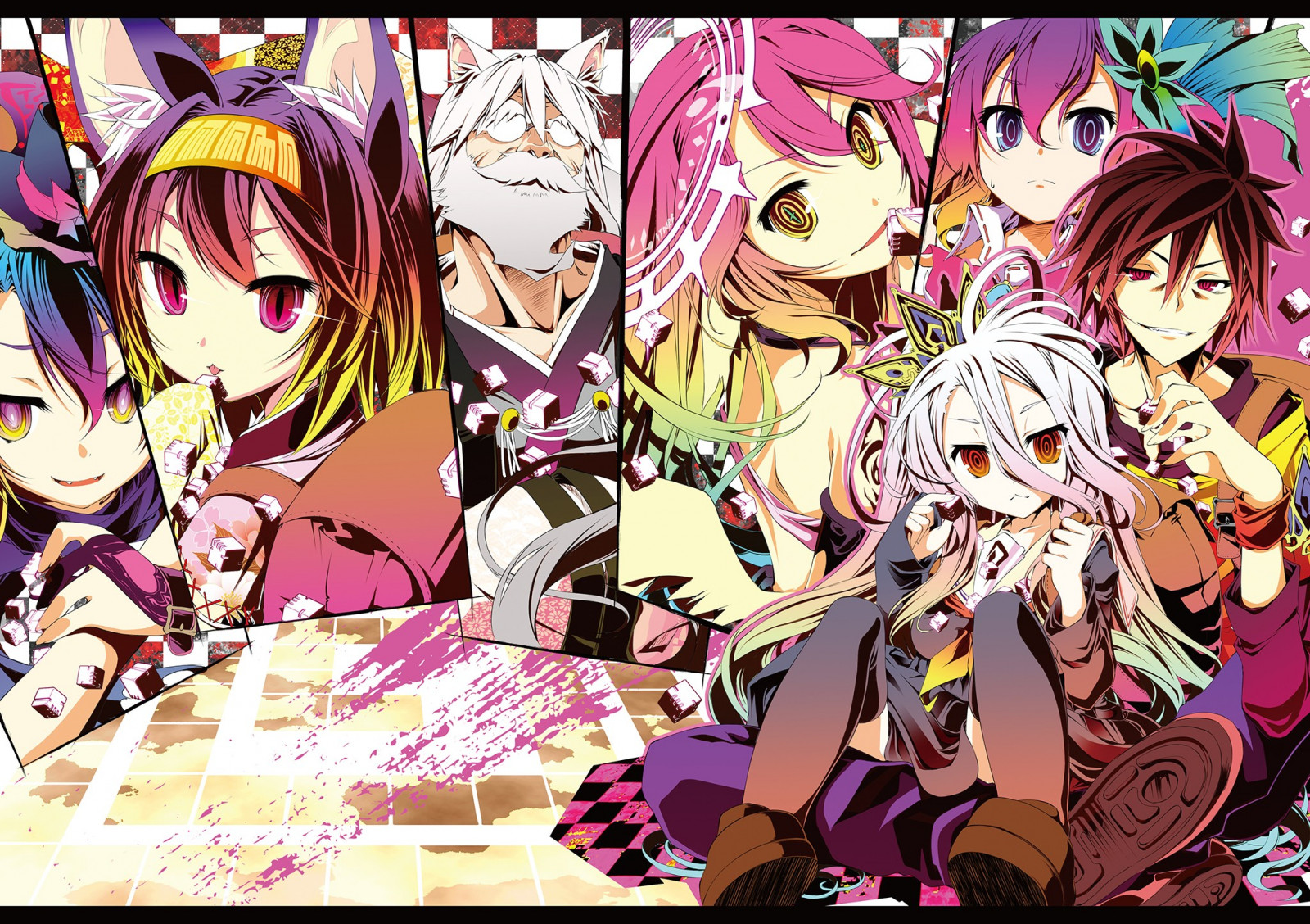 デスクトップ壁紙 図 アニメ 漫画 ソラ・ノー・ゲーム・ノー・ライフ いいえゲームいいえ生命 Shiro No Gameいいえ