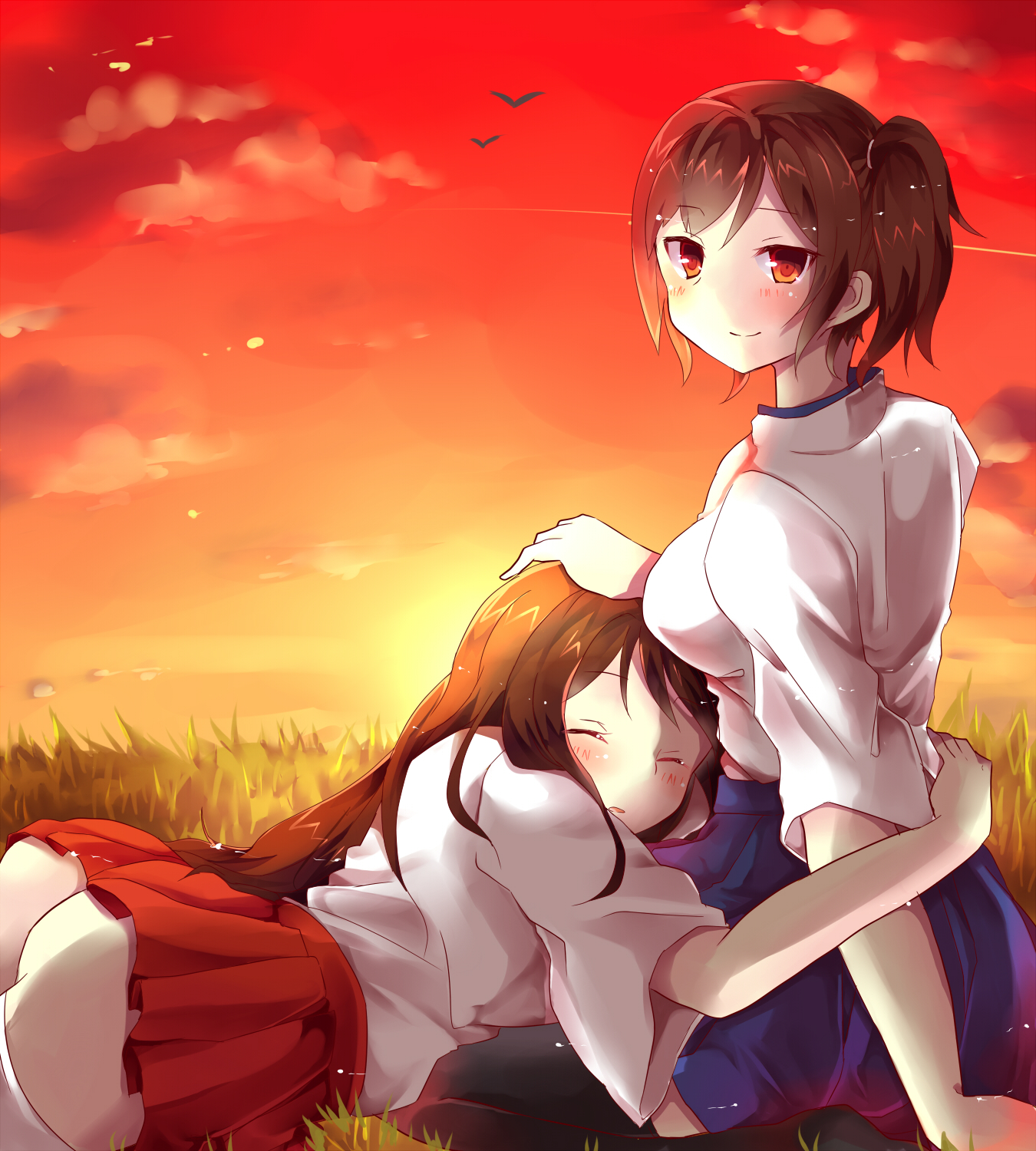 Wallpaper Anime Girls Kantai Collection Akagi Kancolle Kaga Kancolle Long Hair Long