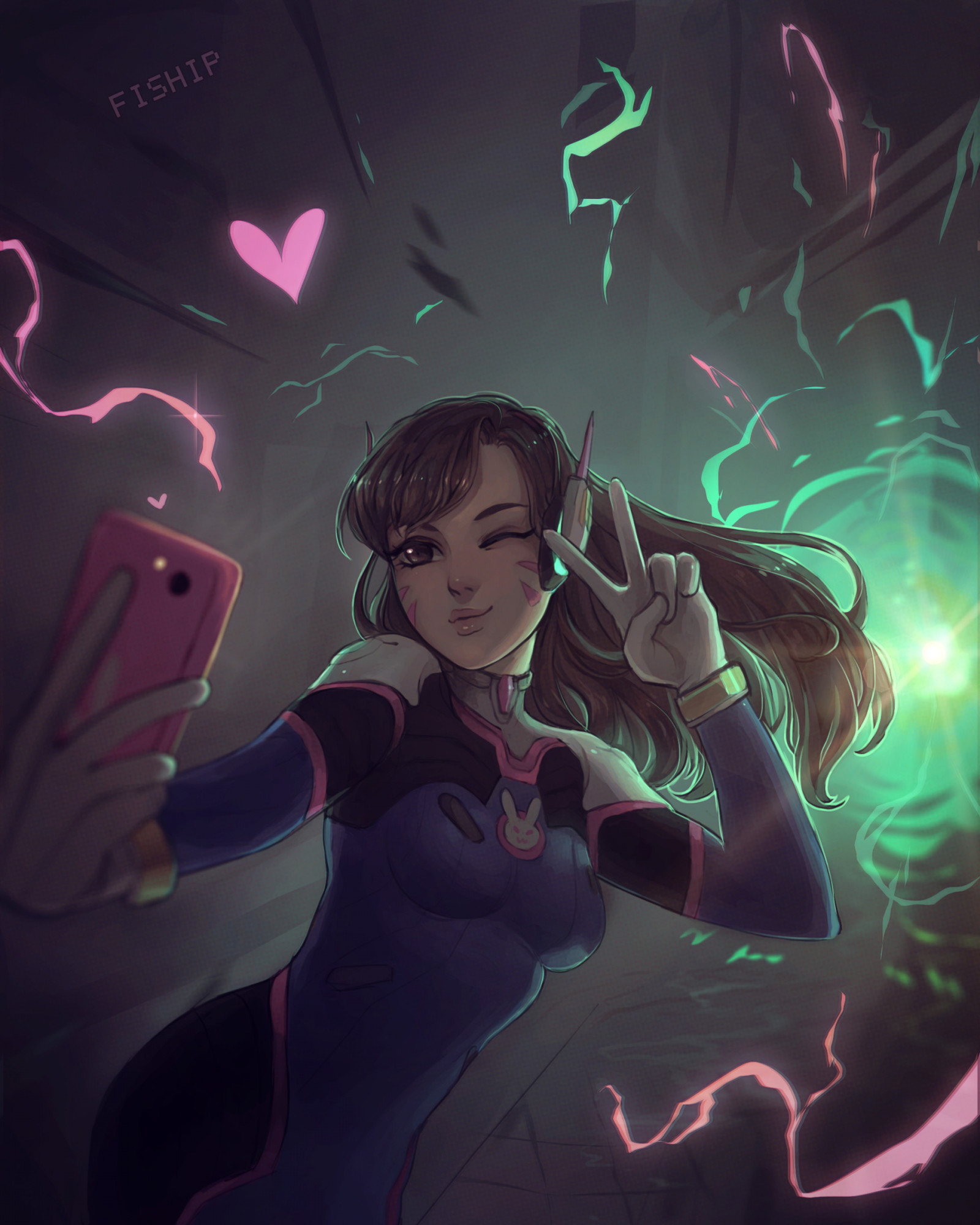 วอลเปเปอร์ : D Va Overwatch, selfies, ชุดสูท, mecha girls 1920x2400 ...
