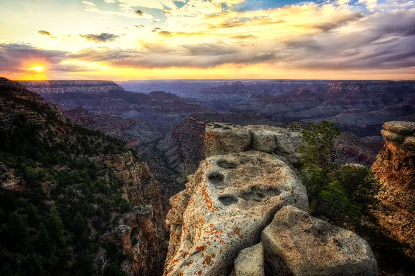 Mountain Cliff Sunset Wallpapers