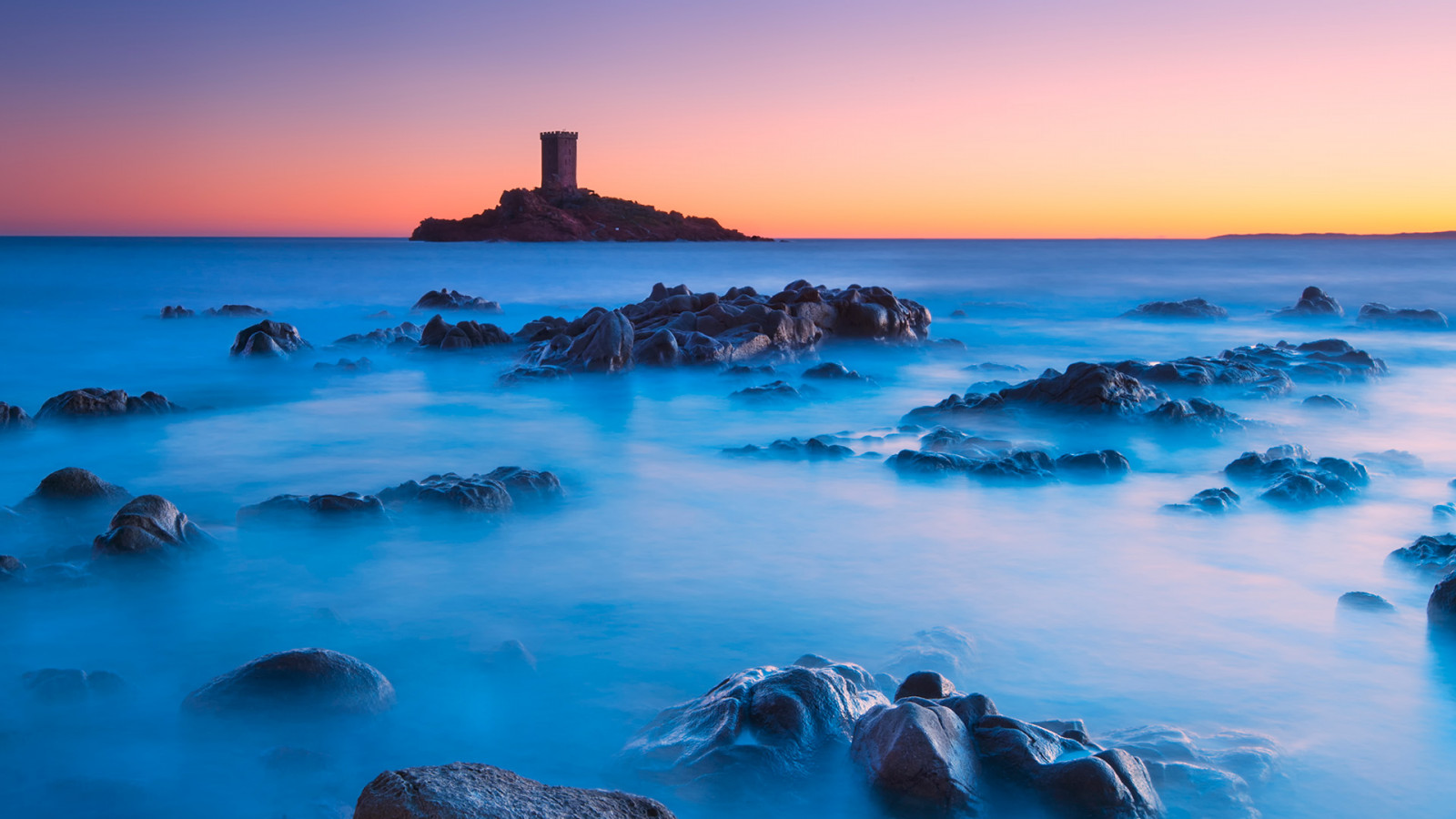 Wallpaper : nature, landscape, sunset, rocks, long exposure, sky ...