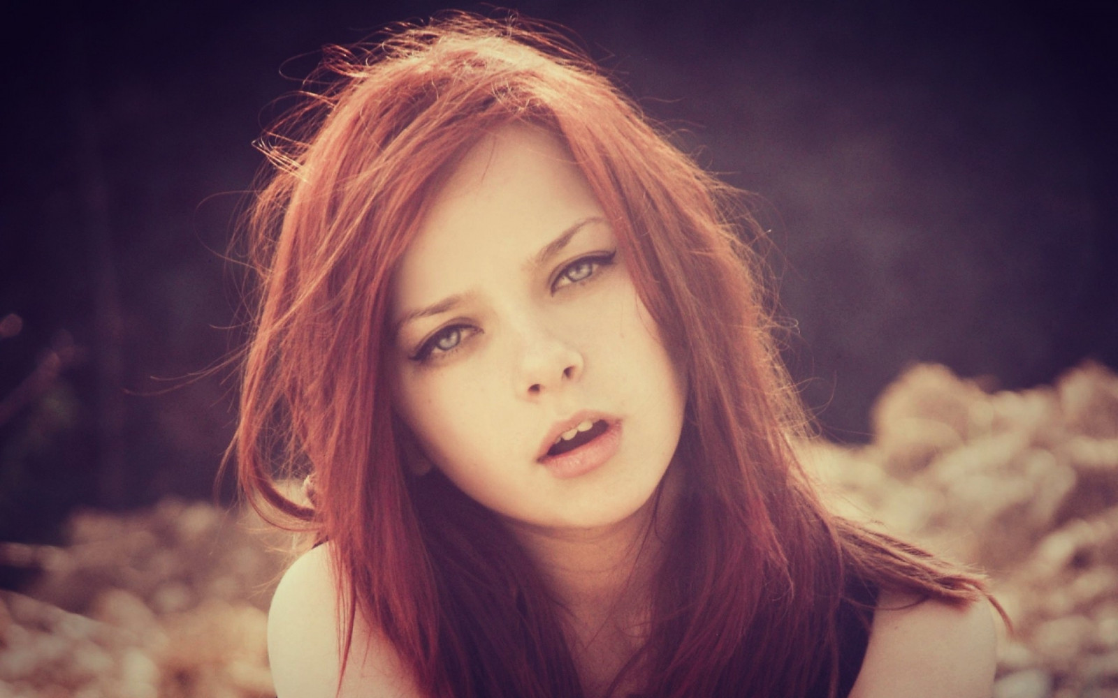 Wallpaper Face Women Redhead Model Open Mouth Red Emotion