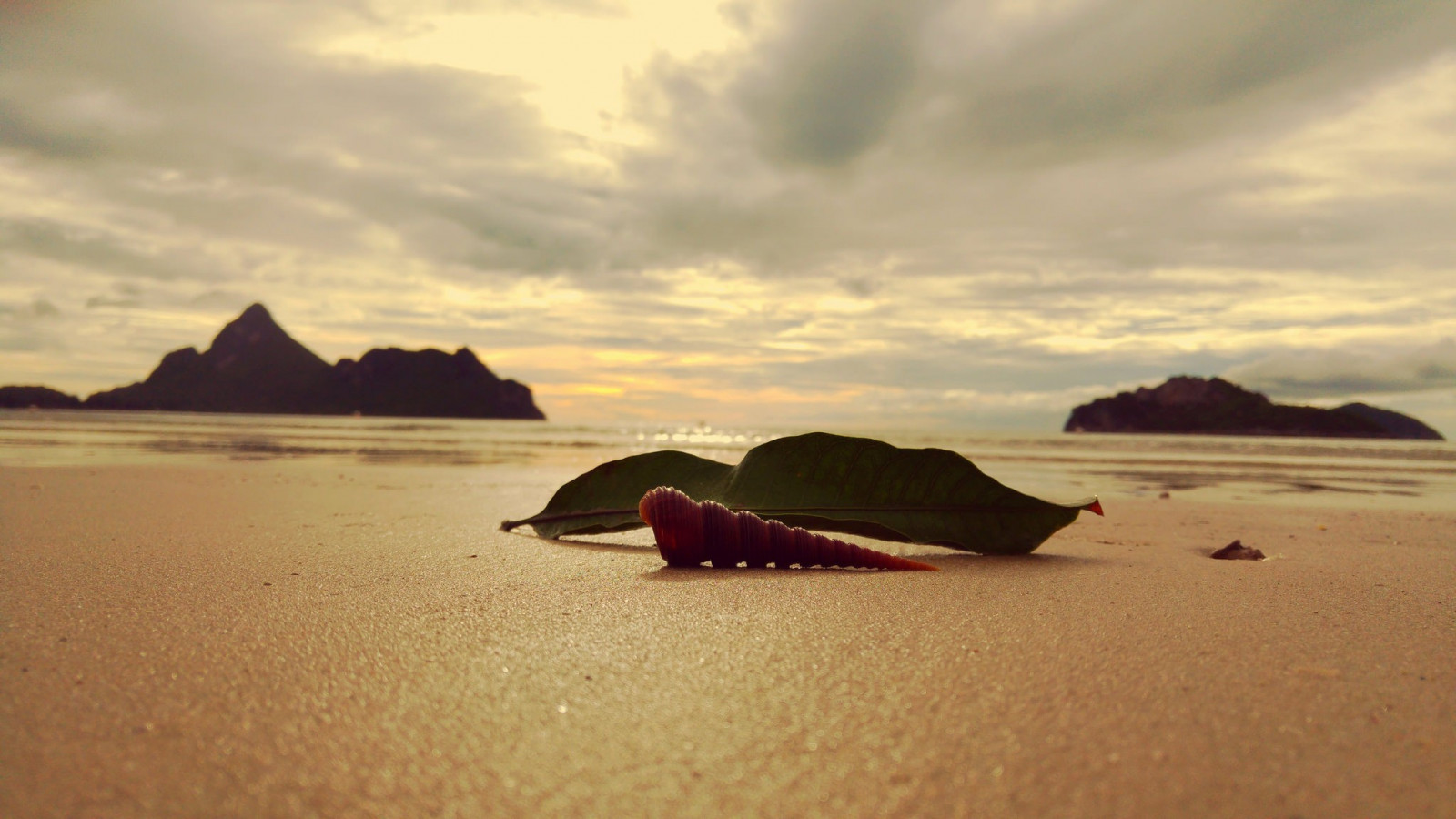 Wallpaper : landscape, leaves, mountains, sunset, sea, bay, nature ...