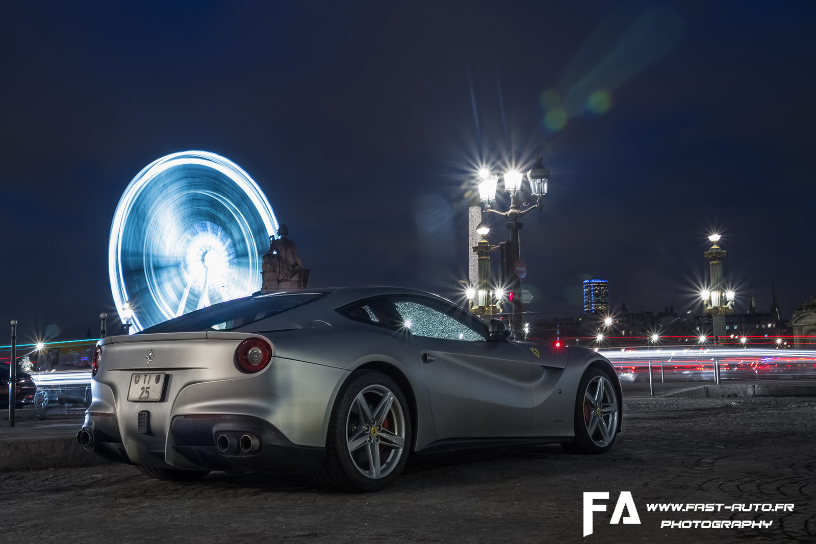 배경 화면 : 밤, 파리, 스포츠카, 고성능 차, Ferrari California, F12berlinetta, 장시간 노출 ...
