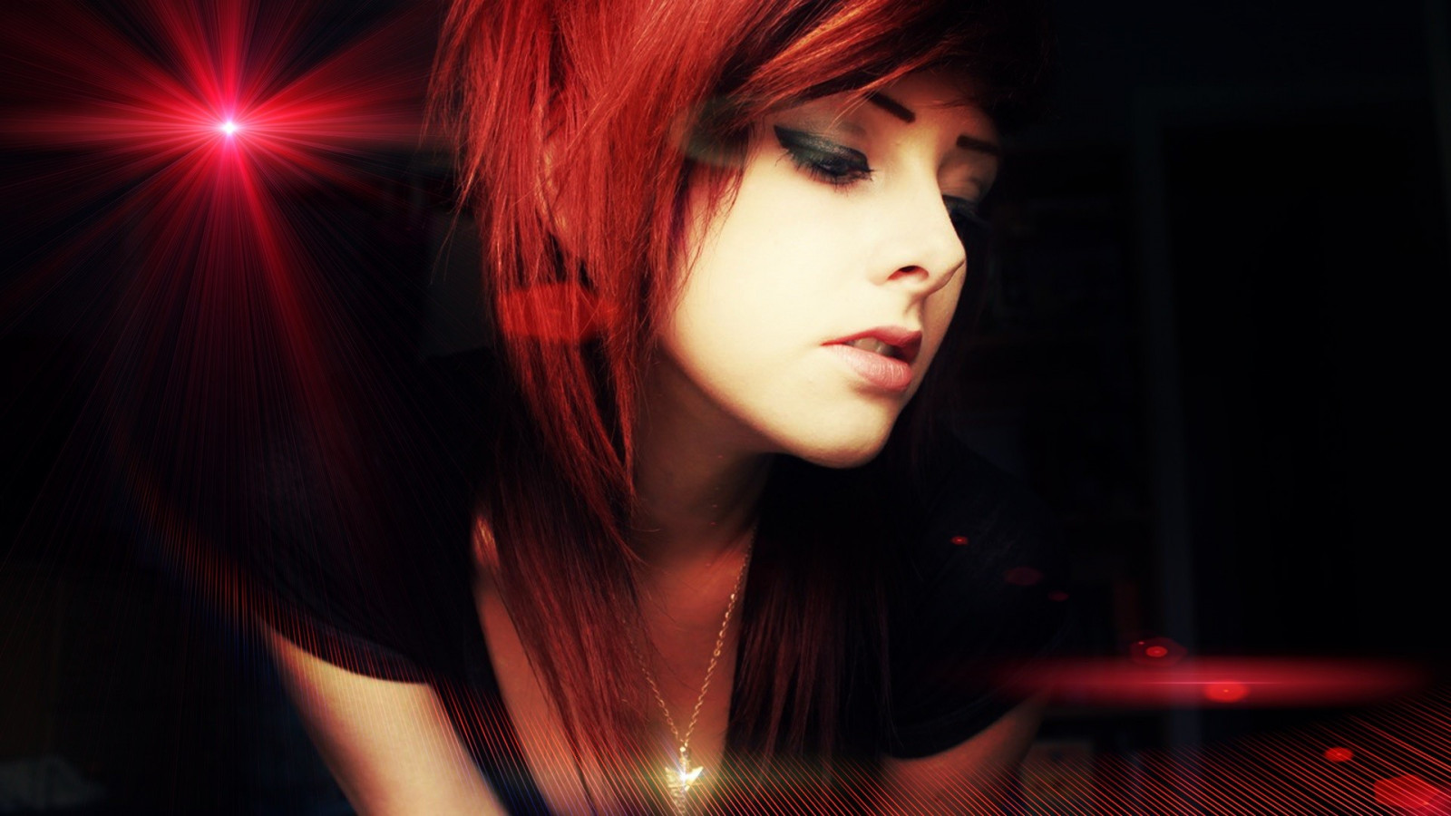 Wallpaper : women, redhead, model, fashion, singing, light, girl ...