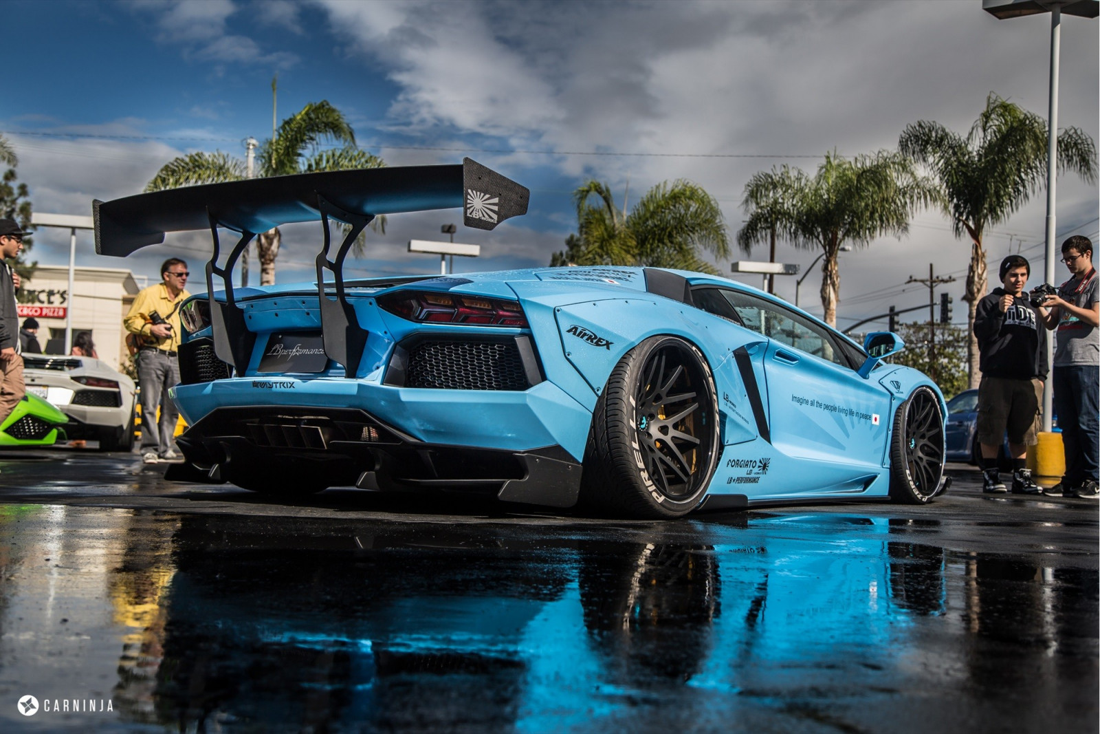 Tapety : Niebieskie samochody, pojazd, Lamborghini Aventador, samochód ...