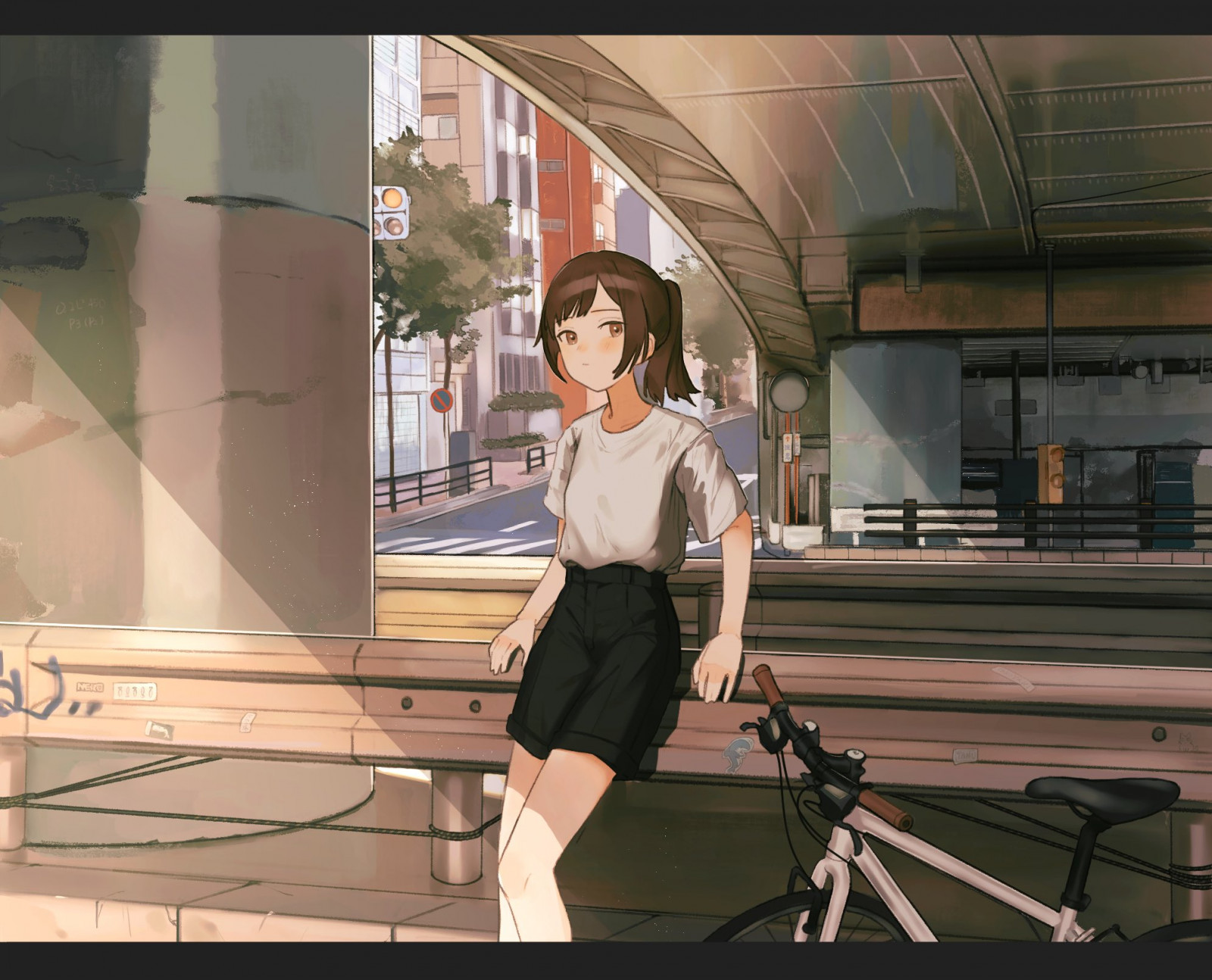 Wallpaper : anime girls, bridge, bicycle 1990x1610 - Inrro - 2266386 ...