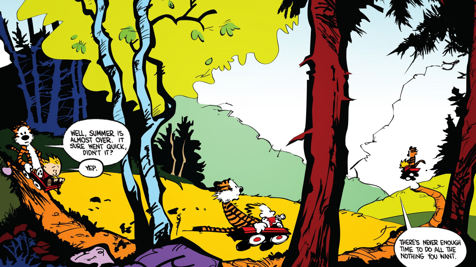 Fond d'écran : 1920x1080 px, Calvin et Hobbes, des bandes dessinées ...