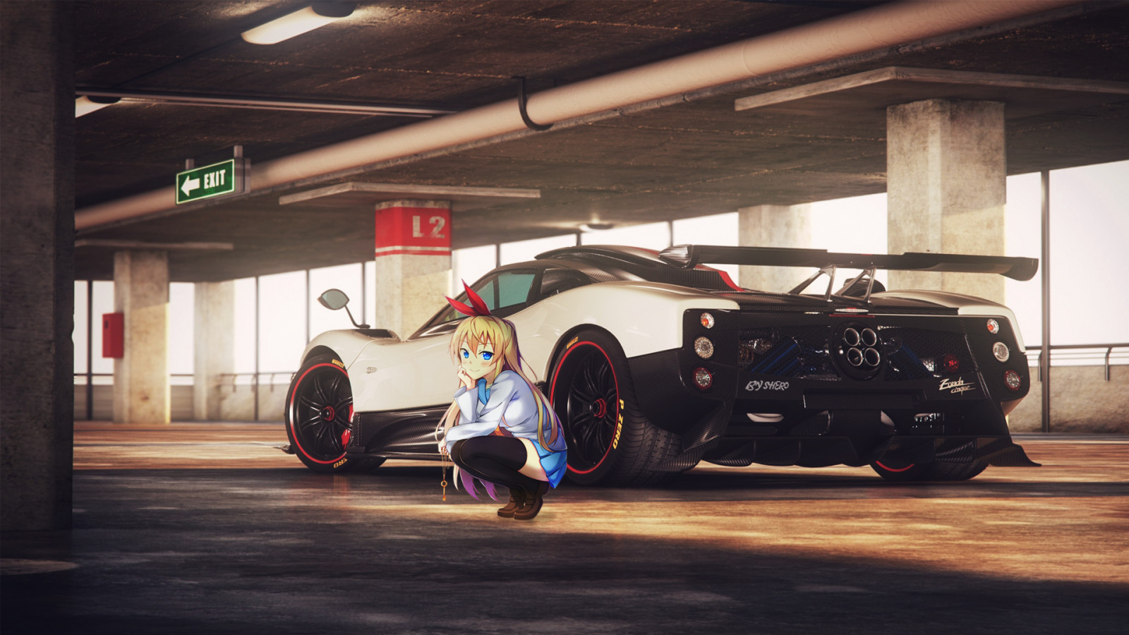 Wallpaper : Kirisaki Chitoge, car, anime girls 1920x1080 - Johnyh1234 ...