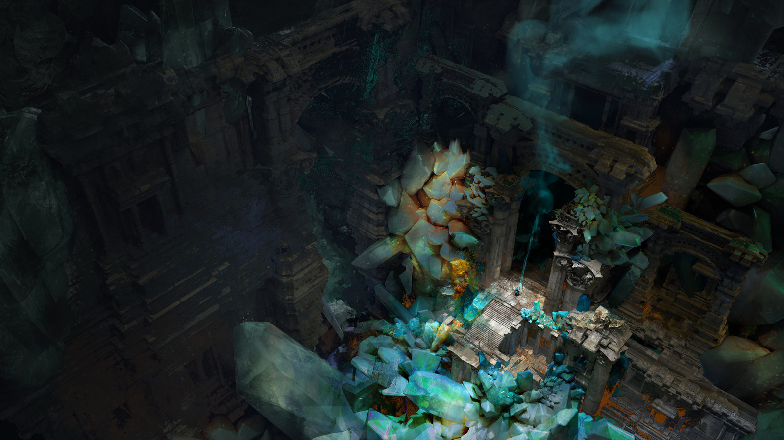 Wallpaper : artwork, fantasy art, crystal, temple, Sebastian Luca ...