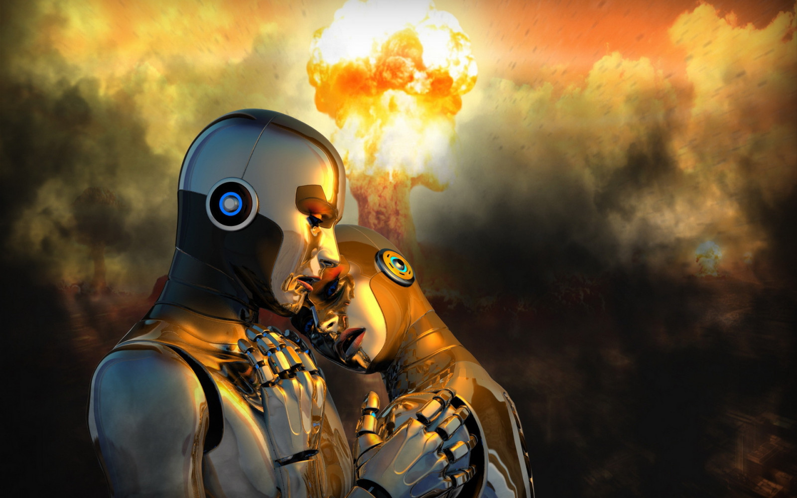 Wallpaper : robots, explosion, hug, rendering 1920x1200 - wallhaven ...
