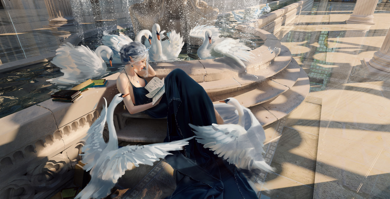 デスクトップ壁紙 : WLOP, 女性 8600x4389 - MrGod123 - 2088945 - デスクトップ壁紙 - WallHere