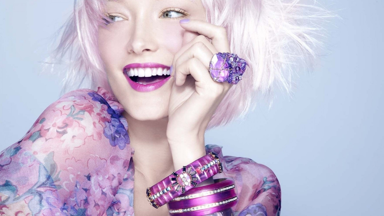 Wallpaper : face, women, model, eyes, photography, purple, singer, blue ...