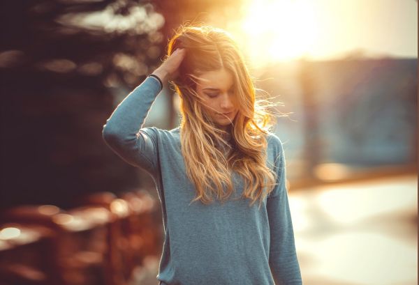 Wallpaper Women Model Blonde T Shirt Looking Away Long Hair