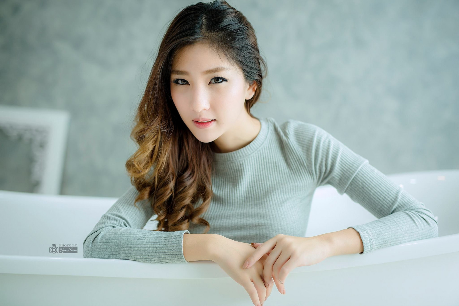 Wallpaper Face Women Model Long Hair Asian Sitting Ohly Atita