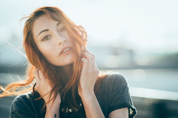 Wallpaper Face Women Redhead Model Nose Rings Long Hair Fashion