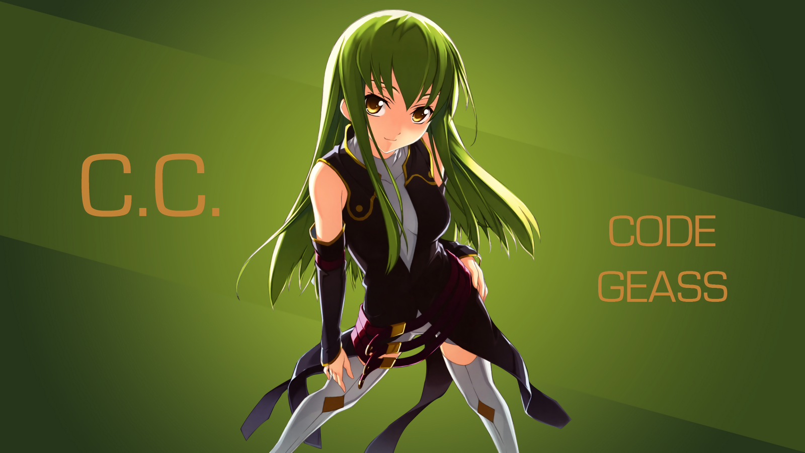 Wallpaper : illustration, anime girls, Code Geass, green, C C ...