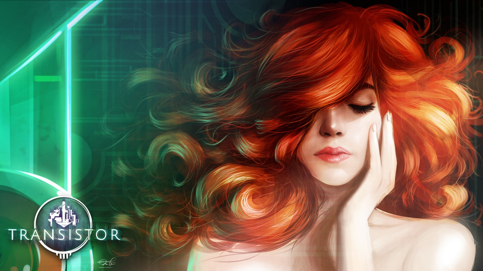 Wallpaper : illustration, redhead, long hair, Red Transistor, color ...