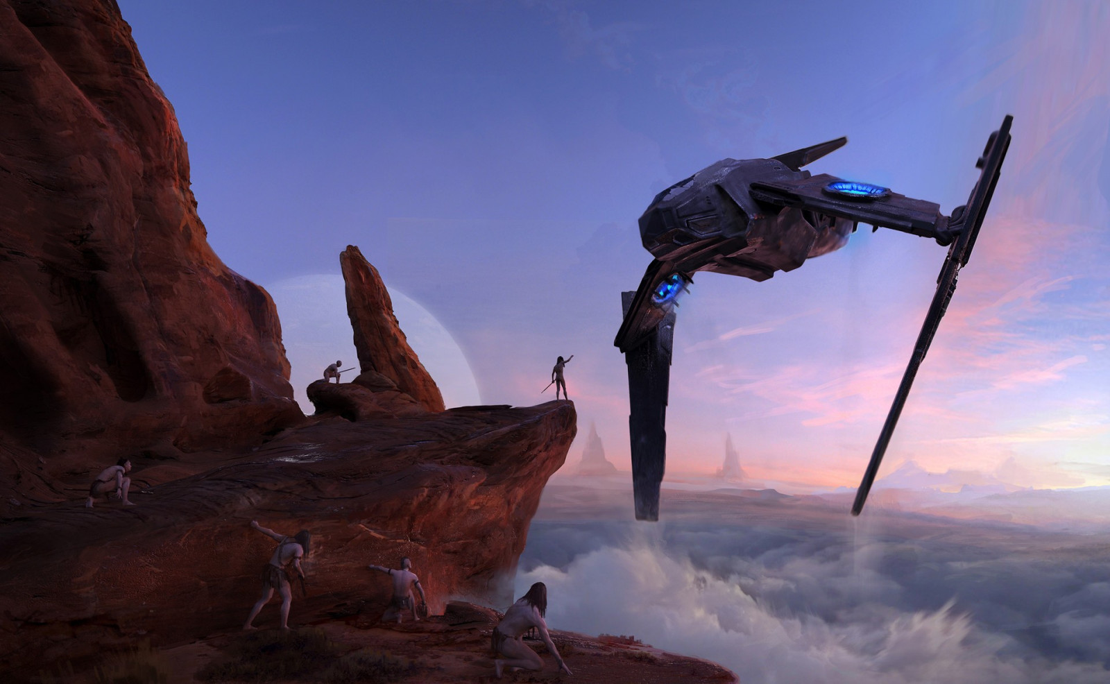 Wallpaper : rock, sky, artwork, science fiction, summit, Terrain ...