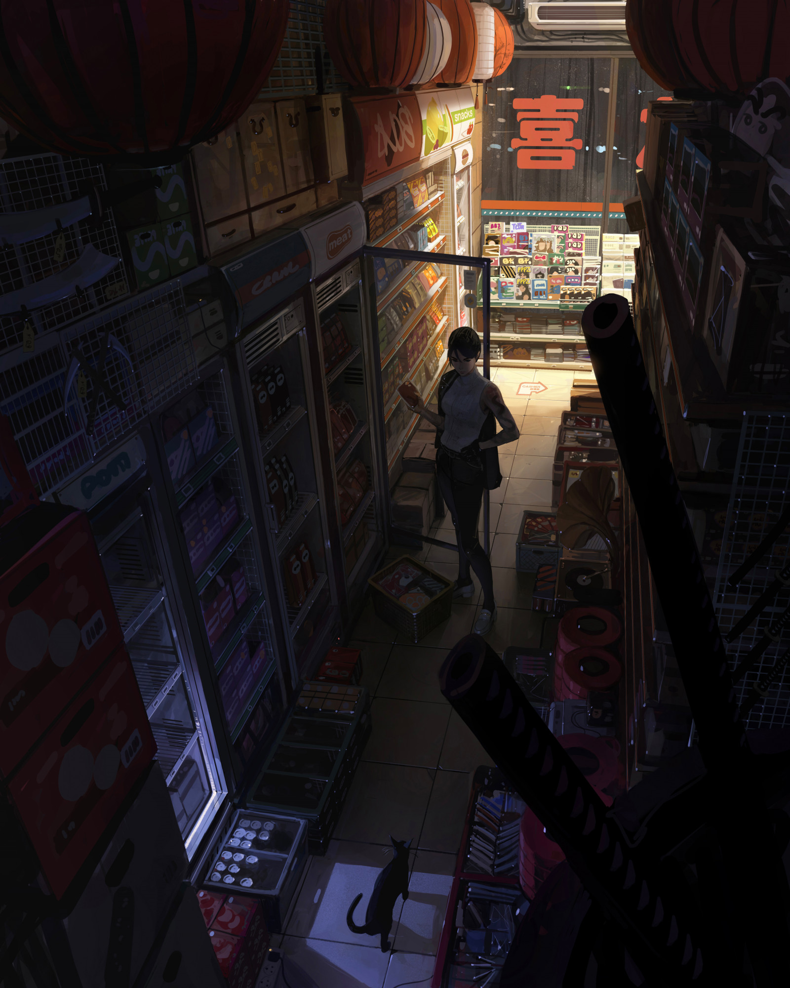 Wallpaper Guweiz Original Characters Women Stores Concept Art