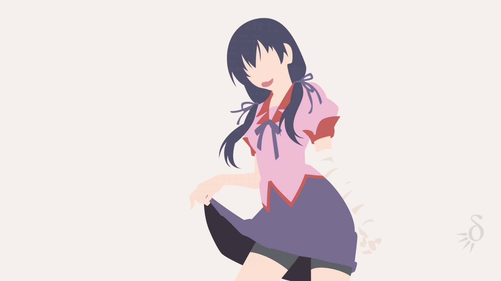 Wallpaper Illustration Monogatari Series Anime Girls Cartoon