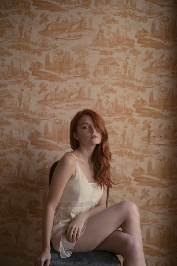 Wallpaper Elyse Dufour Women Actress Blue Eyes Redhead Portrait