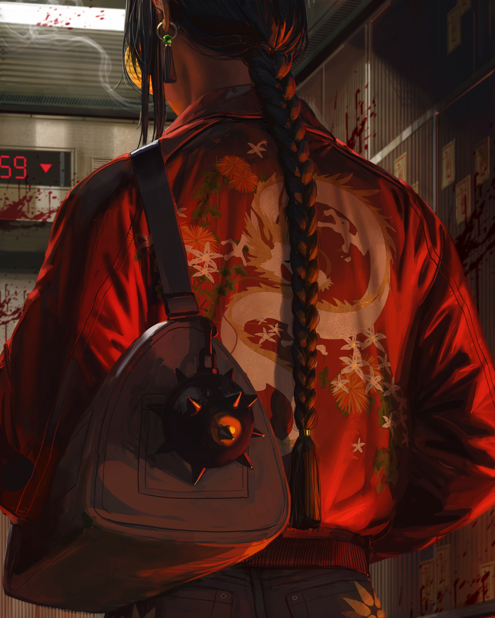 Wallpaper Guweiz Digital Art Artwork Illustration Women Red