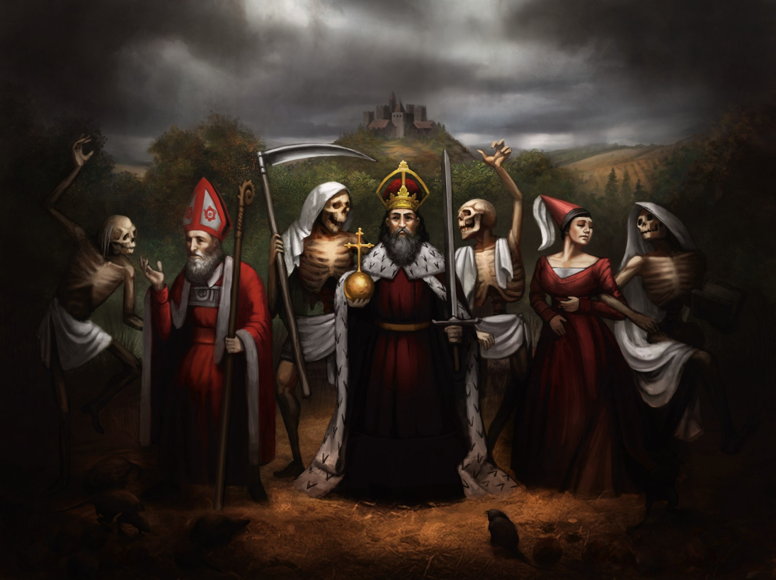 Bakrunner : fra middelalderen, kunstverk, Pest, død 1920x1437 ...