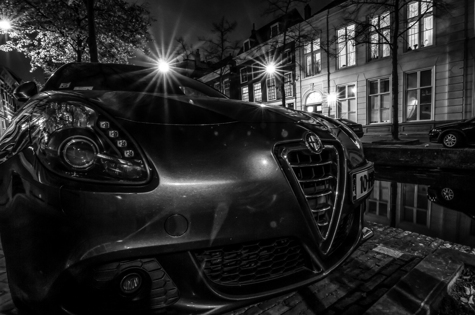 Wallpaper : city, longexposure, urban, bw, reflection, building, car ...