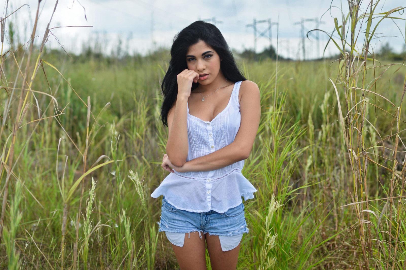 Wallpaper Sinar Matahari Wanita Di Luar Ruangan Model Gaun Celana