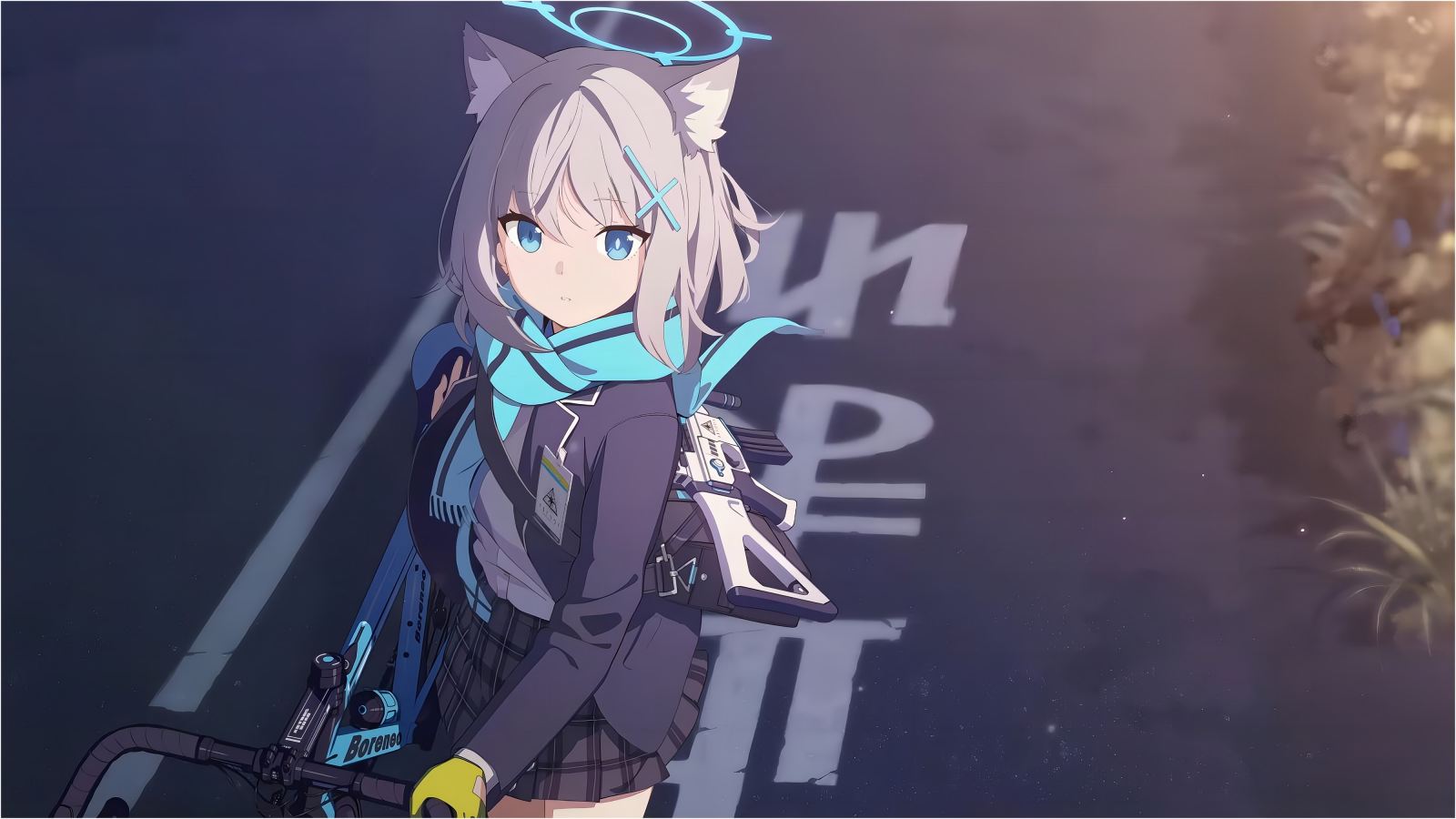 Wallpaper : blue archive, Shiroko Blue Archive, animal ears, bicycle ...