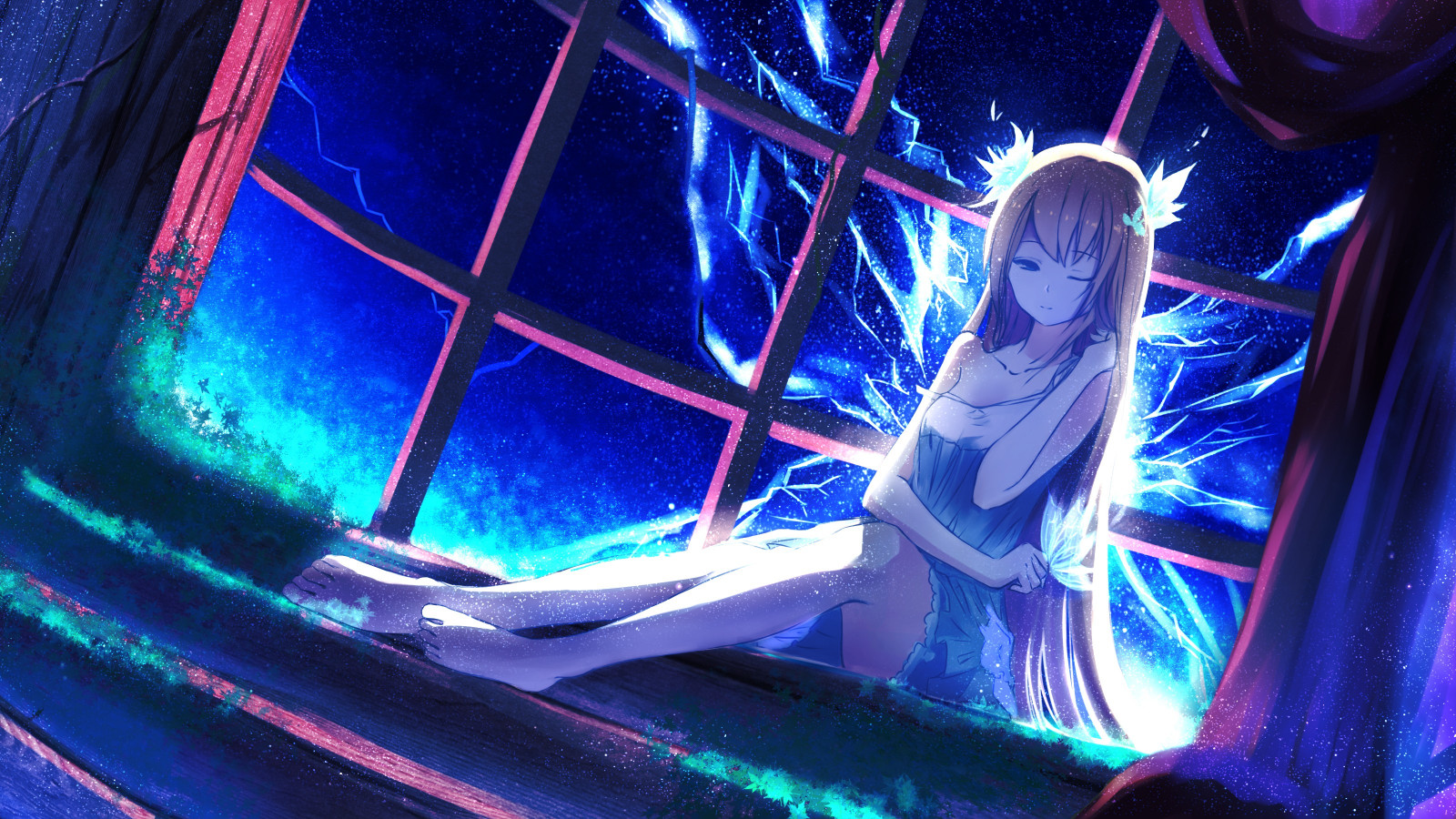 Wallpaper : anime girls, blue, light, performance, stage, nightclub ...