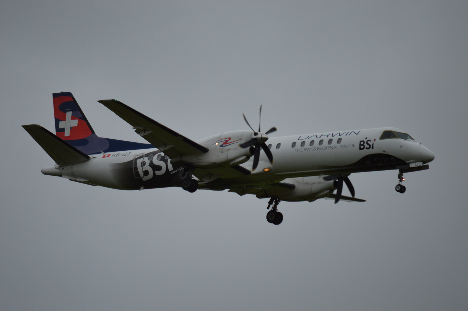 Wallpaper : sky, airplane, propeller, landing, saab, air force, Zurich ...