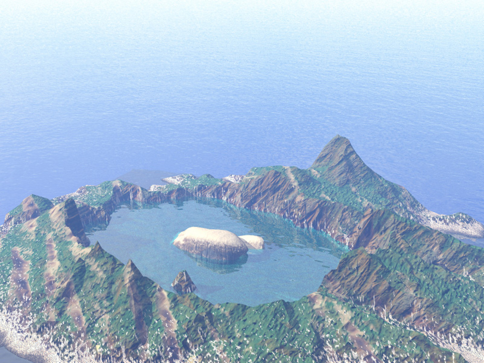 Tapety : 3D grafika, bryce, Adam Magie Artist, ostrov, jezero, hory ...