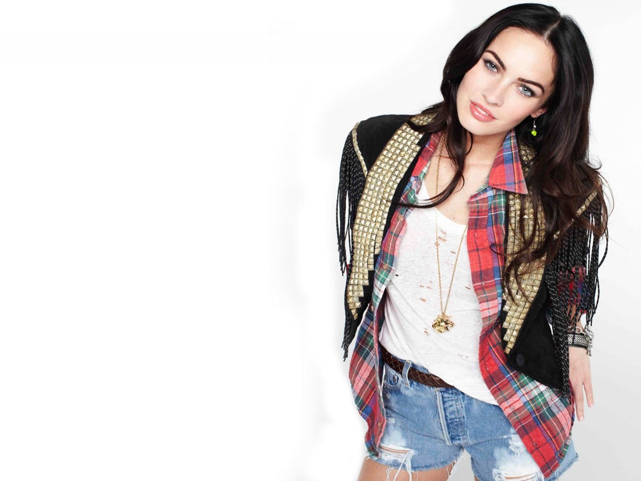 วอลเปเปอร์ : ผู้หญิง, แจ็คเก็ต, รูปแบบ, ผ้ายีนส์, ลายสก๊อต, Megan Fox ...