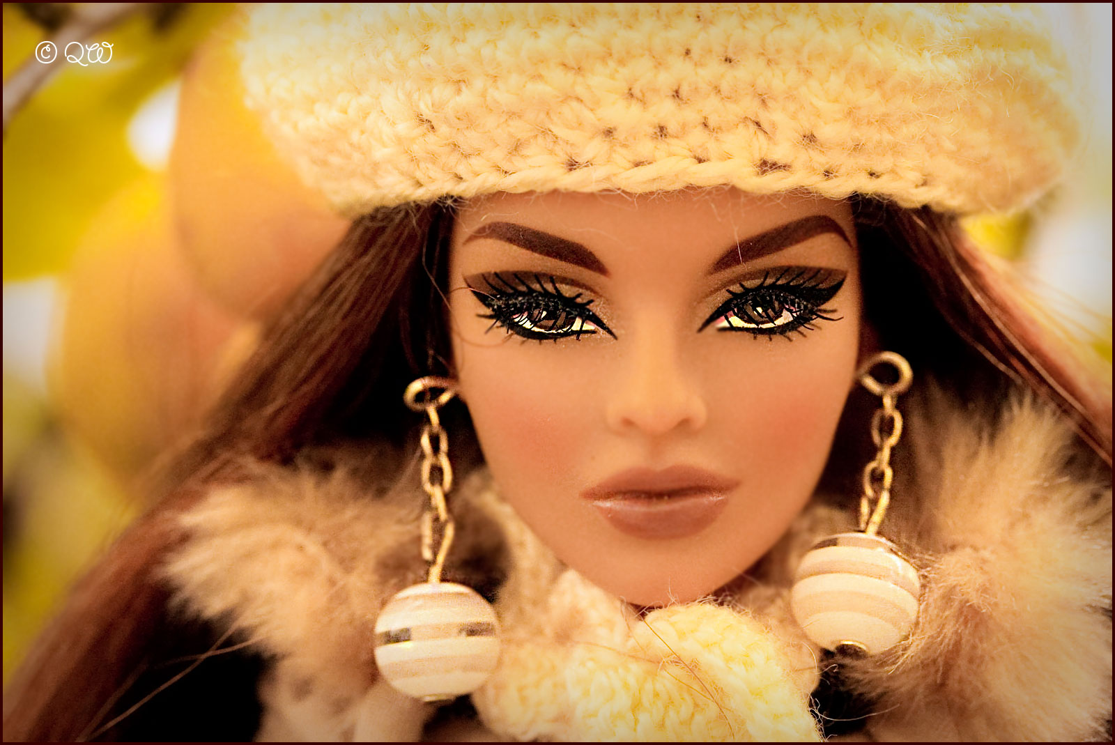 Wallpaper : yellow, doll, beauty, eye, close up, girl, lip, eyelash ...