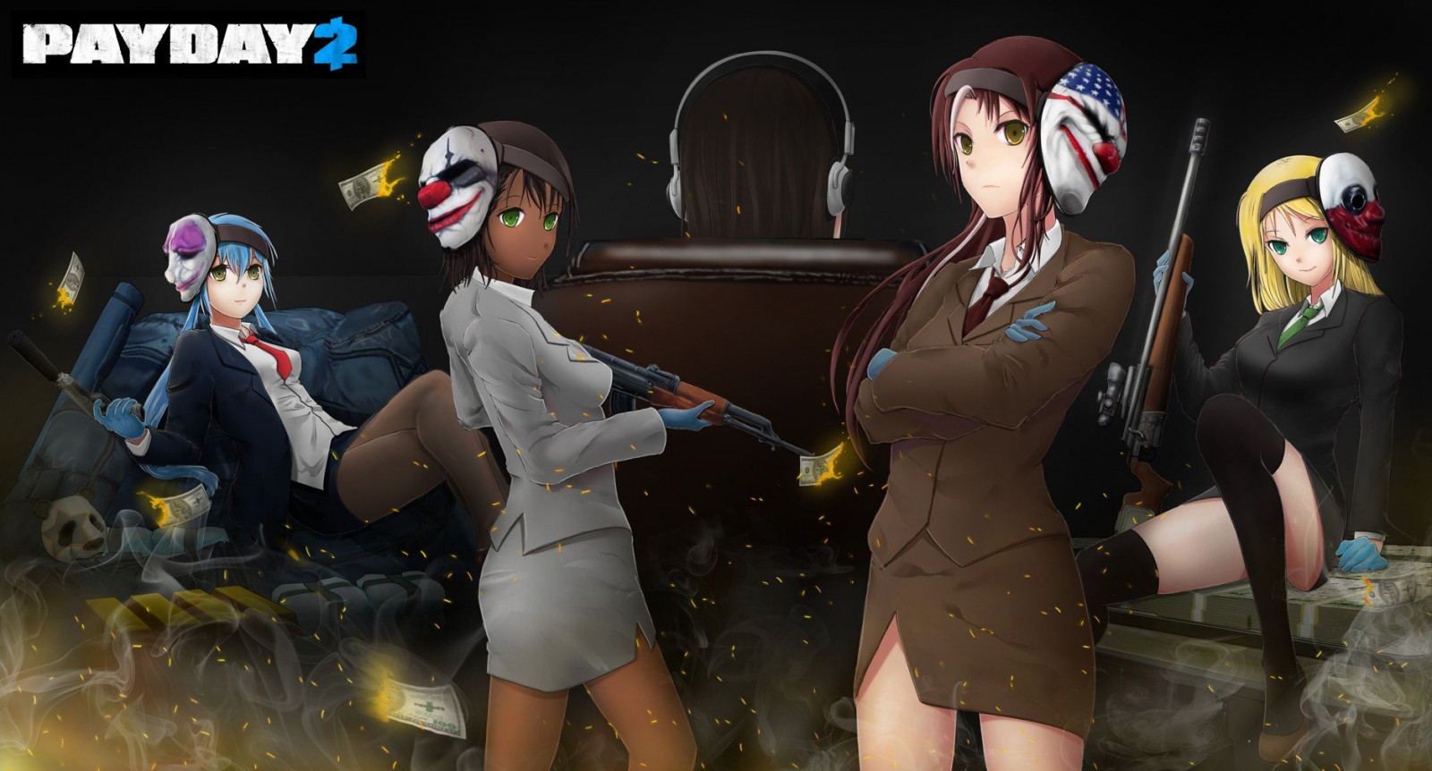 Wallpaper : 1874x1010 px, anime girls, Payday 2 1874x1010 ...