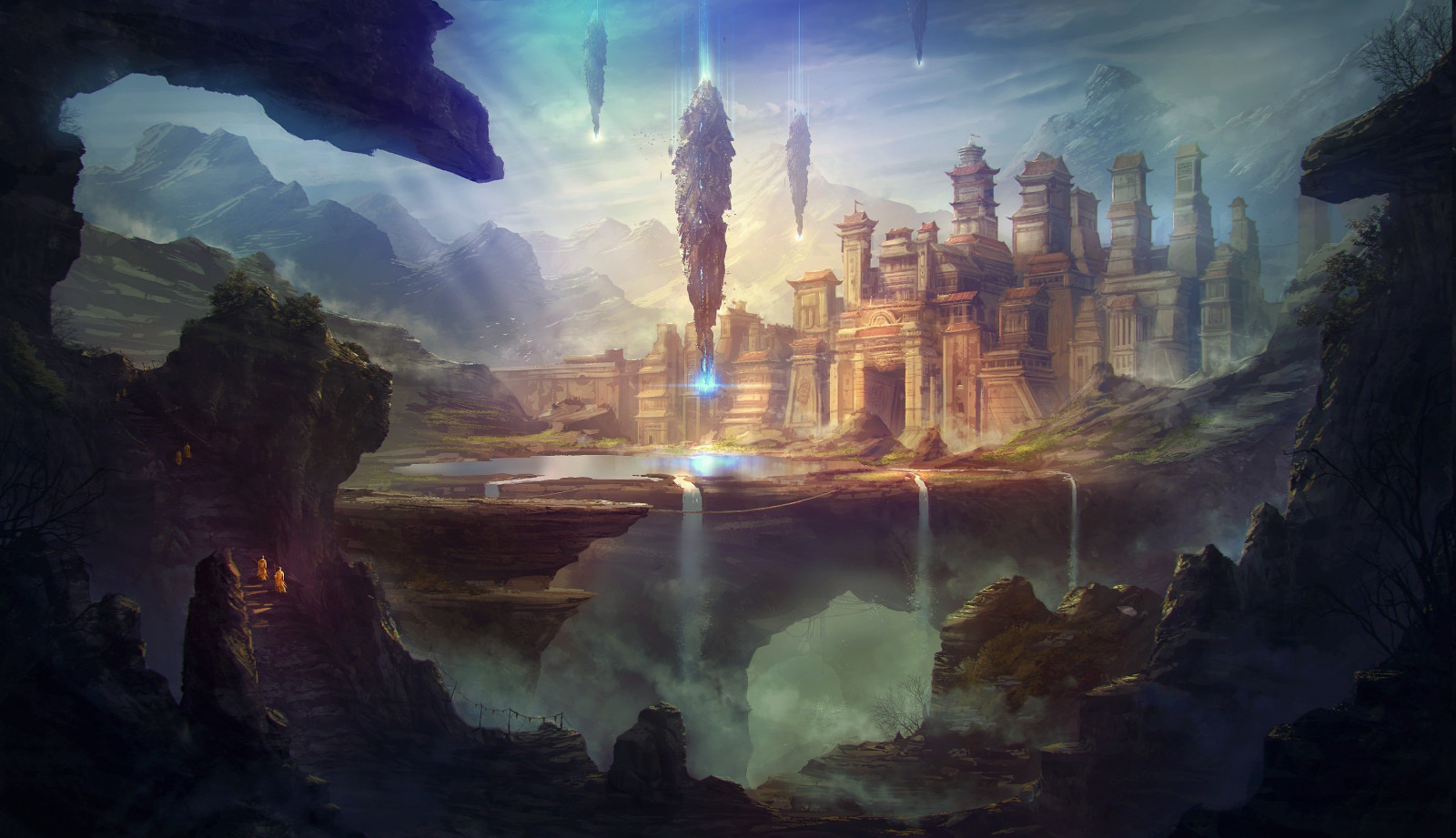 Wallpaper : 3000x1728 px, karya seni, seni fantasi, alam, kehancuran ...