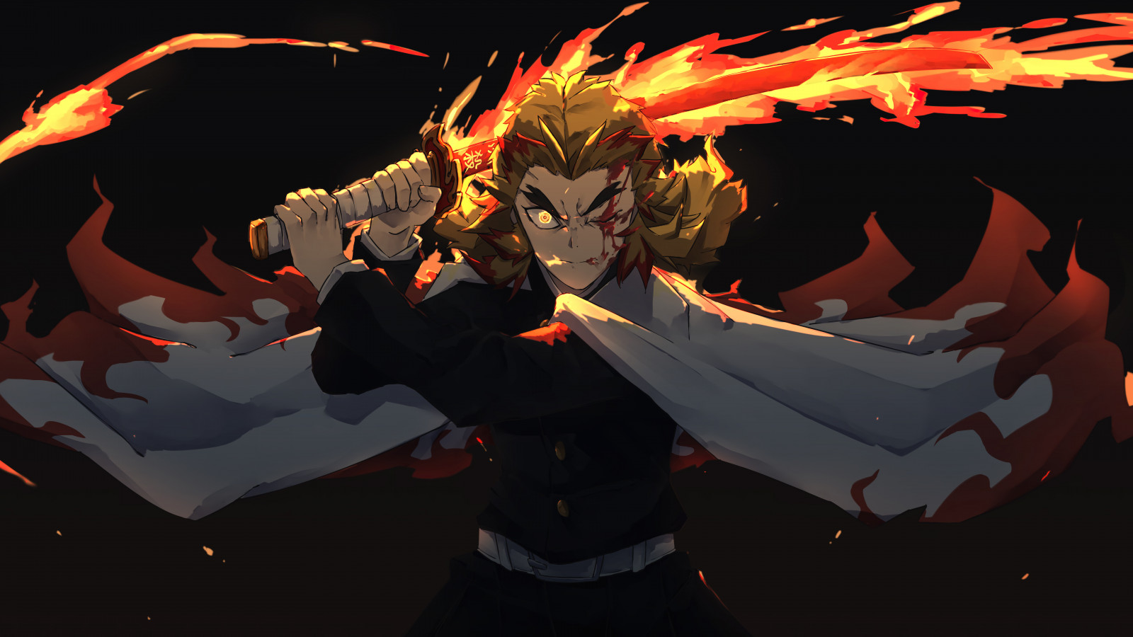 Fondos de pantalla : Kyojuro Rengoku, Kimetsu no Yaiba 7680x4320 ...