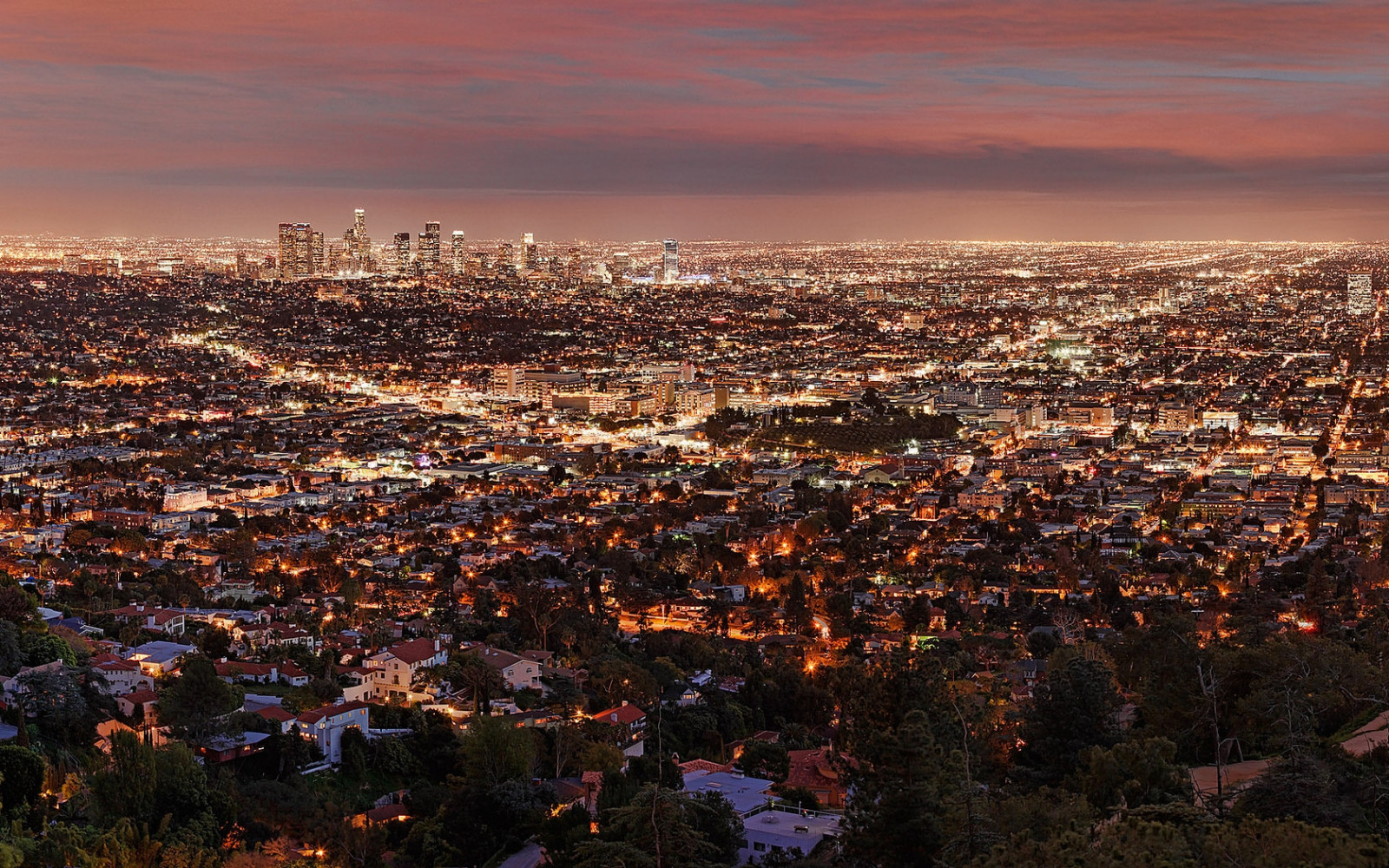Wallpaper : Los Angeles, night, view from above, city 1680x1050 ...