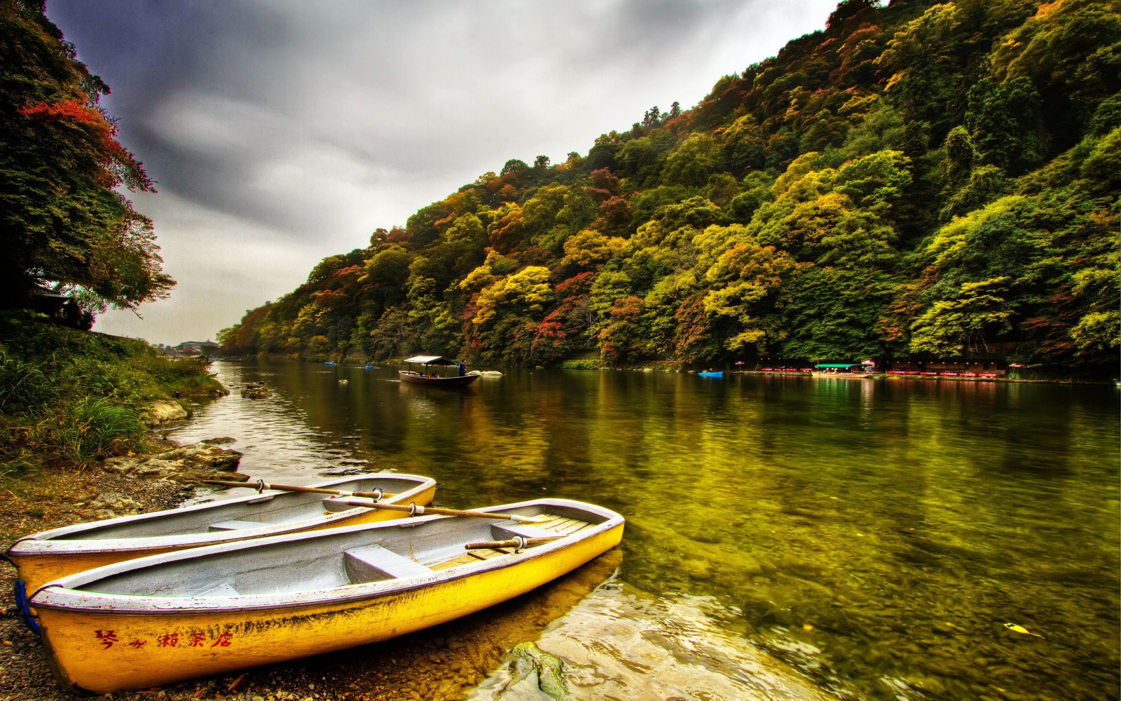 Wallpaper : trees, landscape, boat, sea, lake, nature, reflection ...