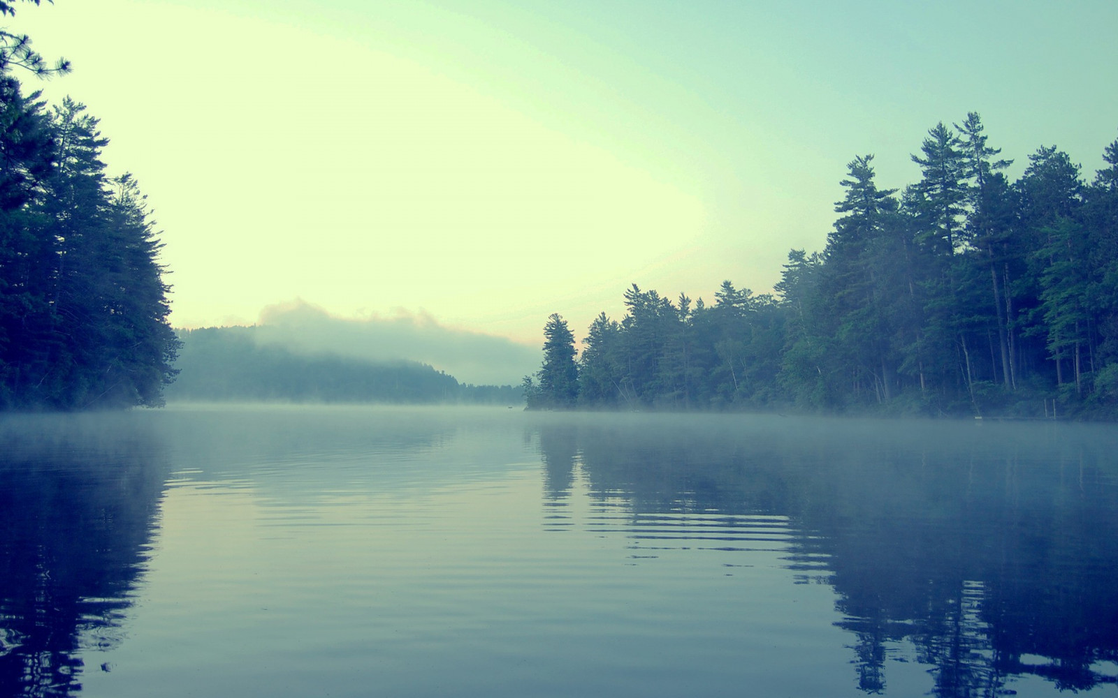 Obrázky na plochu : voda, jazero, príroda, les, hmla, vyblednutý ...
