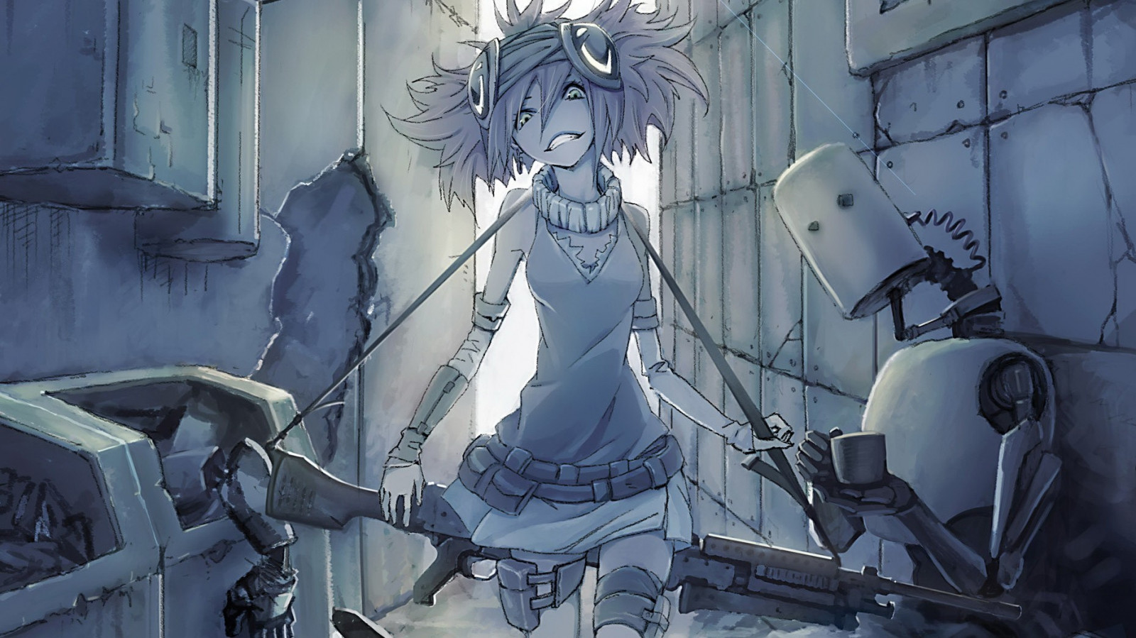 Wallpaper : anime girls, artwork, science fiction, screenshot, mecha ...