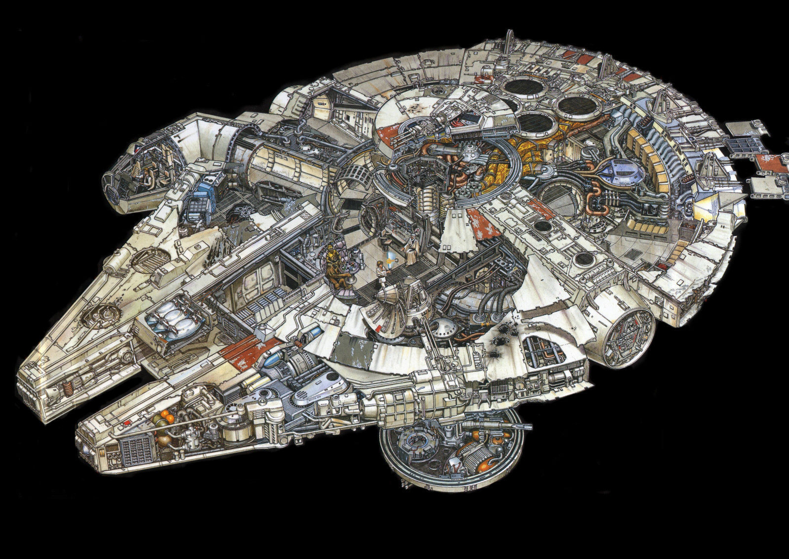 Wallpaper : Star Wars, Millennium Falcon, lighting, aircraft engine ...