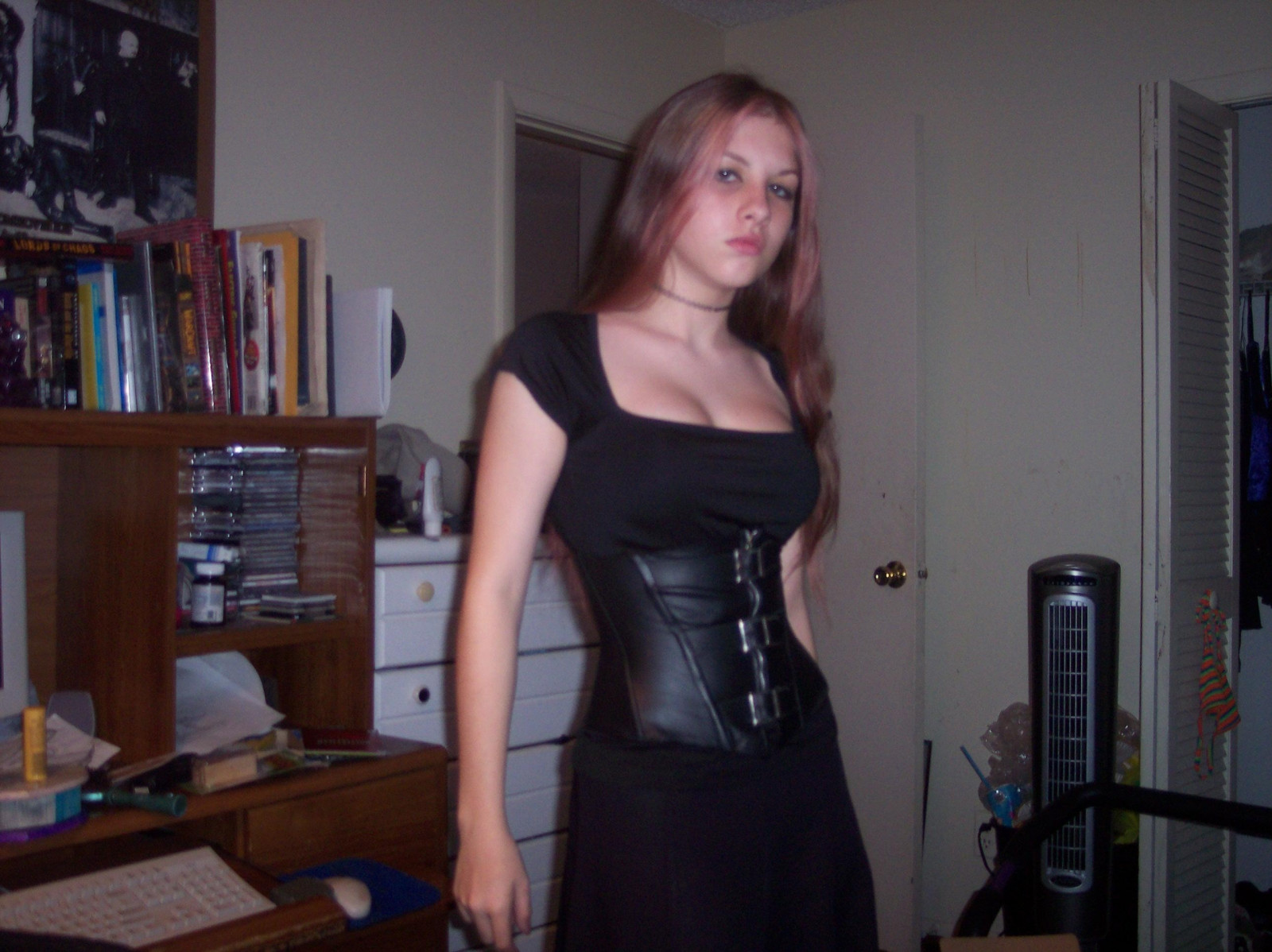 Wallpaper Long Hair Dress Black Hair Corset Sammy Girl Goth