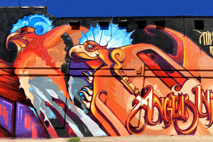 Wallpaper : wall, green, Saber, graffiti, street art, mural, Brooklyn ...