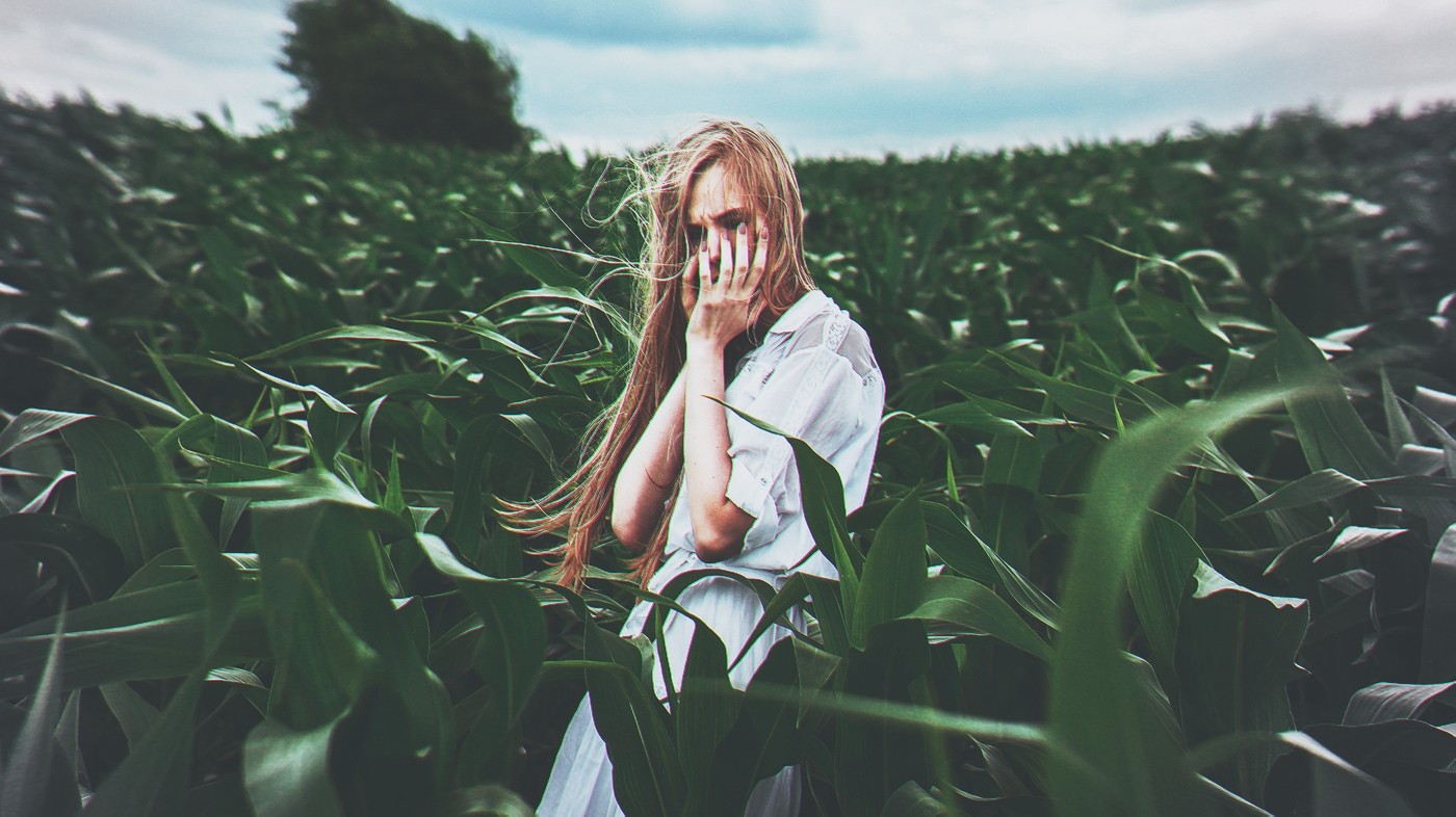 Wallpaper : forest, women, creepy, field, green, flower, agriculture ...