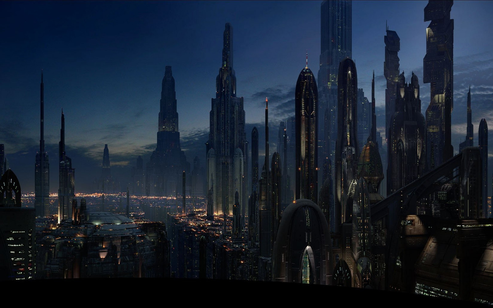 デスクトップ壁紙 : スターウォーズ, ファンタジーアート, シティ, 都市景観, 建物, 反射, 空, 未来, スカイライン, 超高層ビル ...