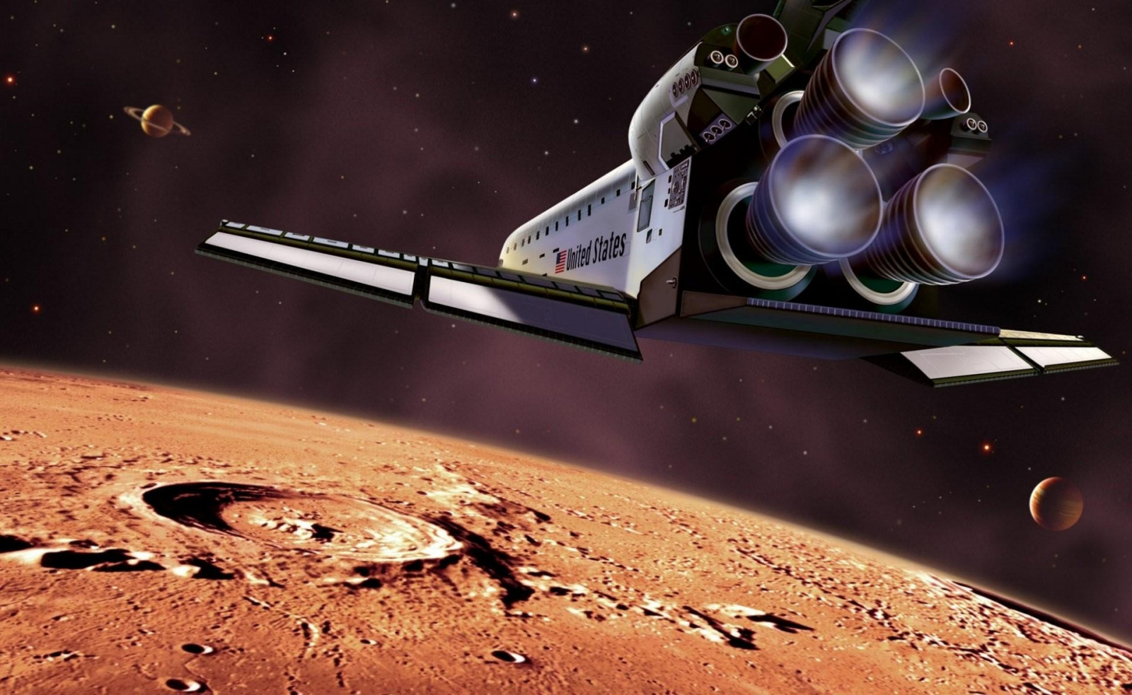 Wallpaper : planets, space, stars, shuttle, Flight 1920x1180 ...